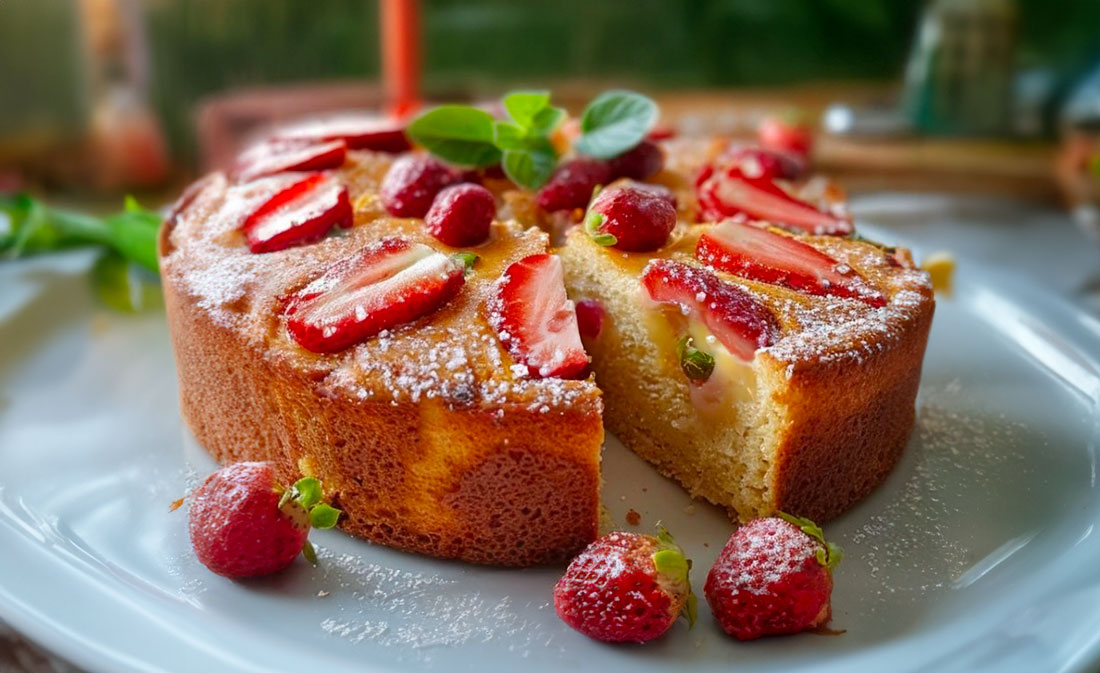 Gâteau au Yaourt et aux Fraises en Seulement 5 Minutes – Chef
