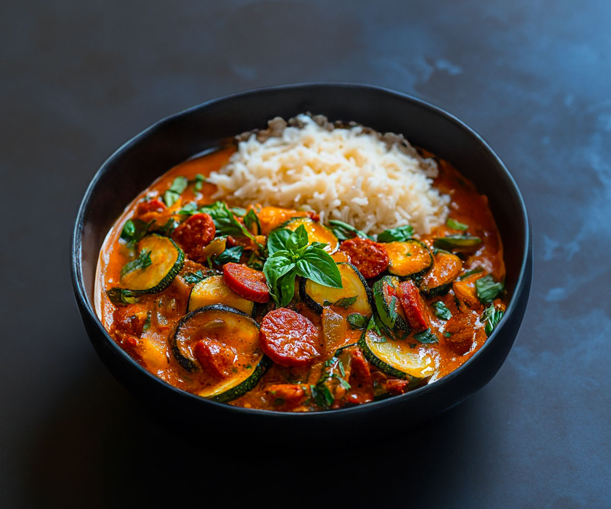 Curry de Courgettes au Chorizo et Lait de Coco – Chef