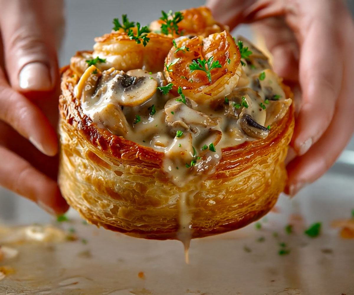 Vol-au-vent aux crevettes et champignons : un classique chic et ...